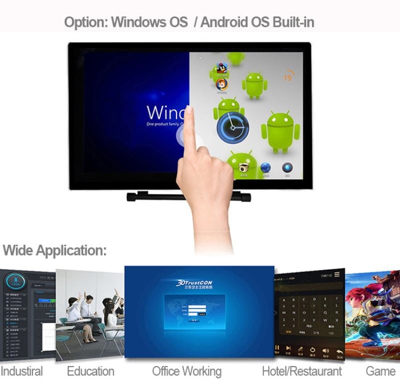 Restaurant AIO All In One PC Touchscreen PCAP Touch Screen PC Monitor ...