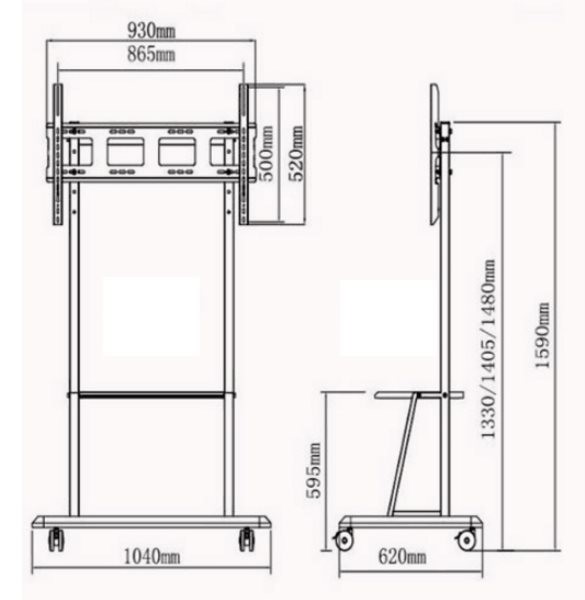 Movable Mobile TV Monitor Stand 2.5mm Steel Whiteboard Monitor Stand ... Movable Mobile TV Monitor Stand 2.5mm Steel Whiteboard Monitor Stand ...
